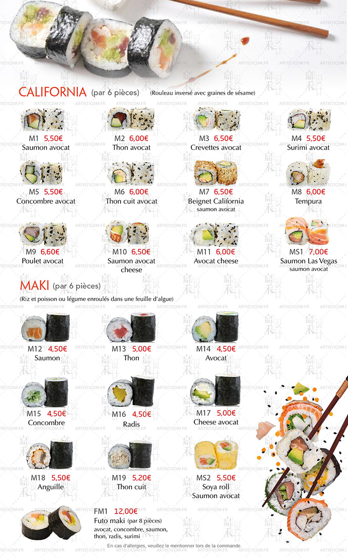 A la carte – TOYO SUSHI