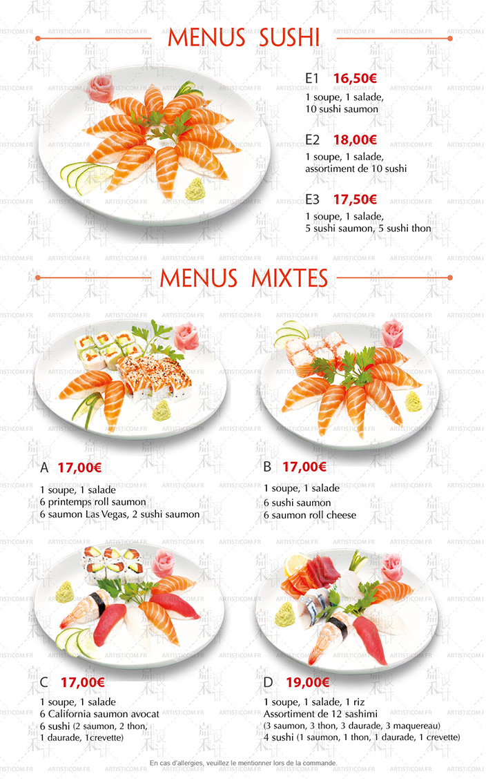 Les Menus – TOYO SUSHI